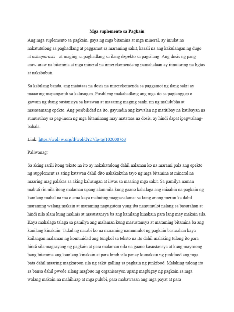 Proyekto sa pagbasa | PDF
