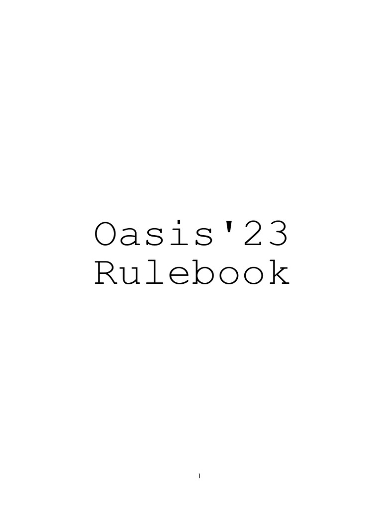 Final Rulebook | PDF