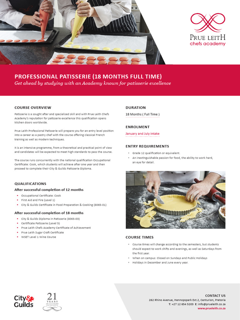 Professional Patisserie Course Details | PDF | Restaurants | Desserts