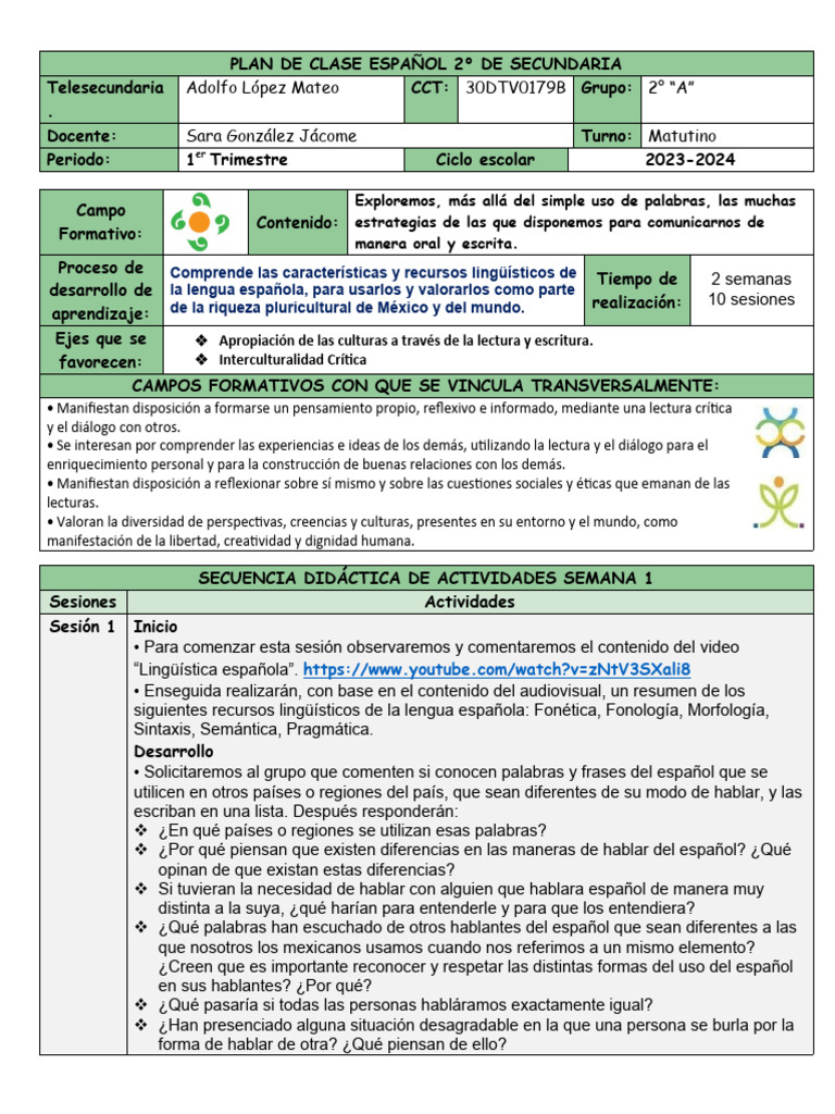 1. La diversidad de lenguas y su uso en la comunicación familiar... | PDF