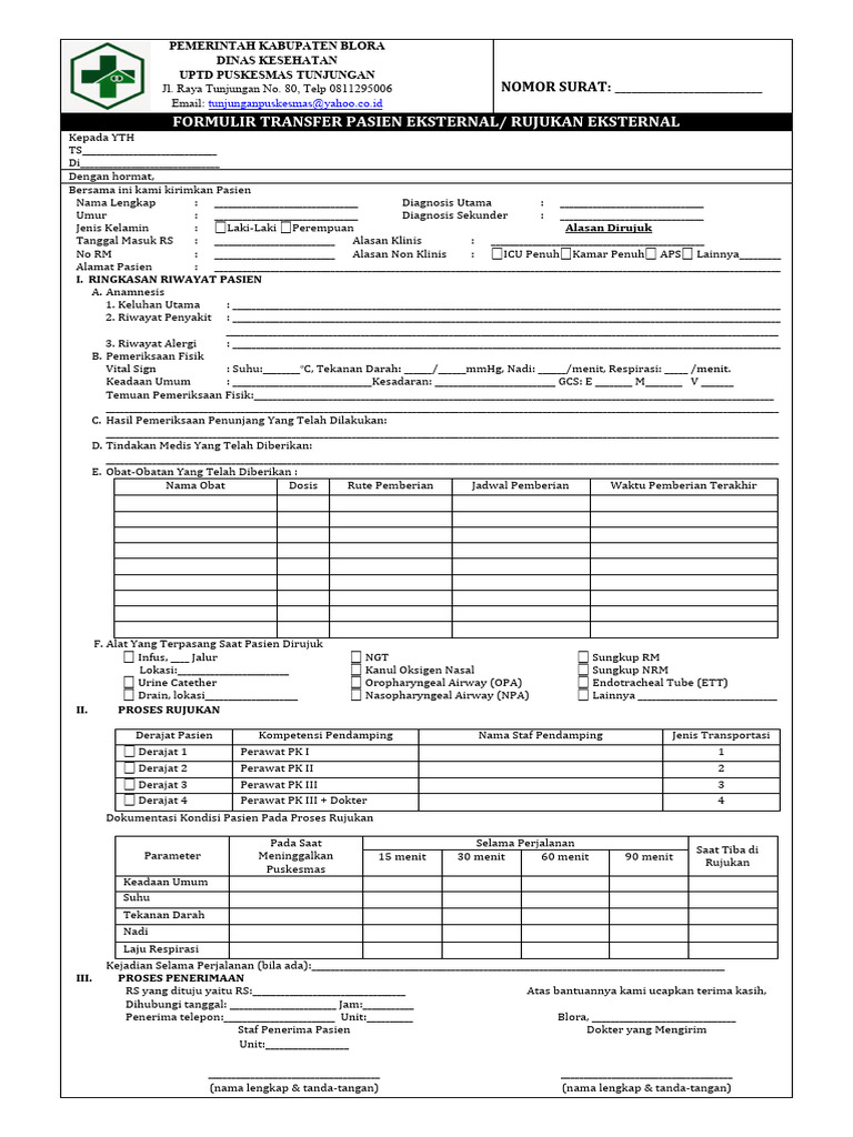 Formulir Transfer Eksternal NCR | PDF