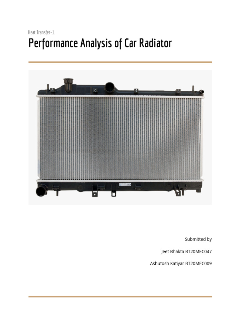 Automotive Radiator Analysis | PDF | Radiator | Methanol