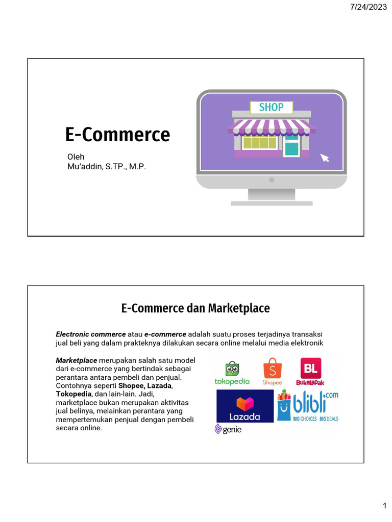 Panduan E-Commerce dan Marketplace | PDF | Bisnis | Komputer
