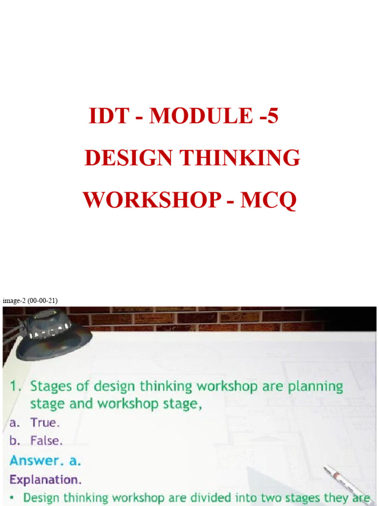 IDT Module 5 MCQ DT Workshop | PDF