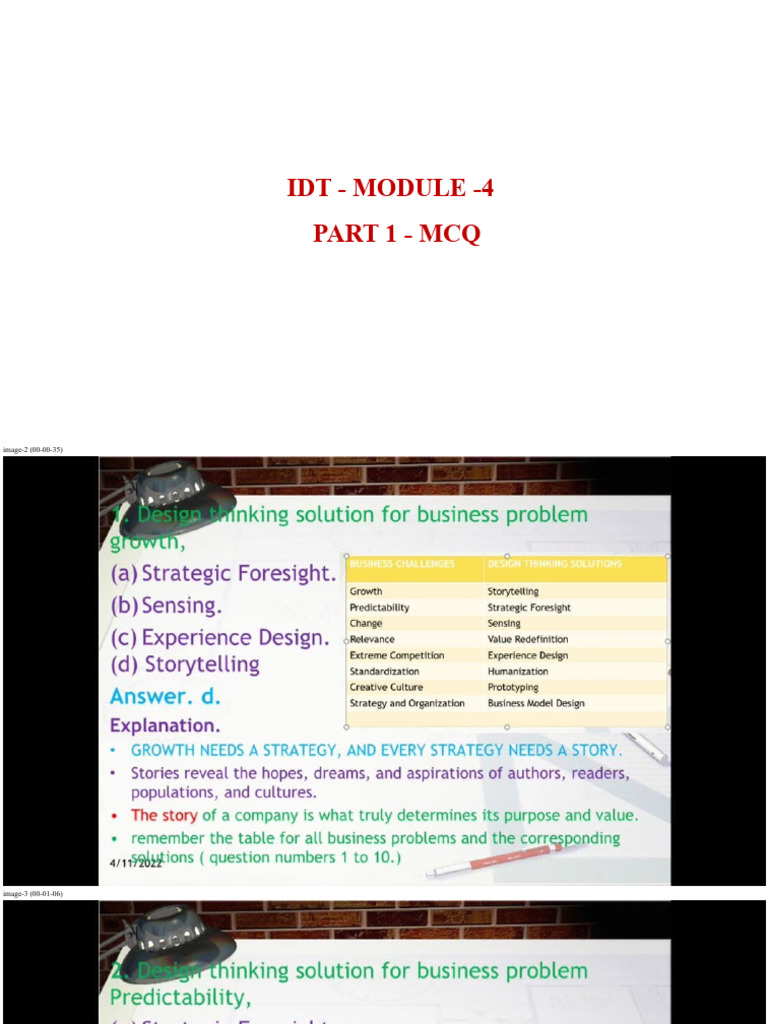 IDT Module 4 MCQ DT Strategies Part 1 | PDF