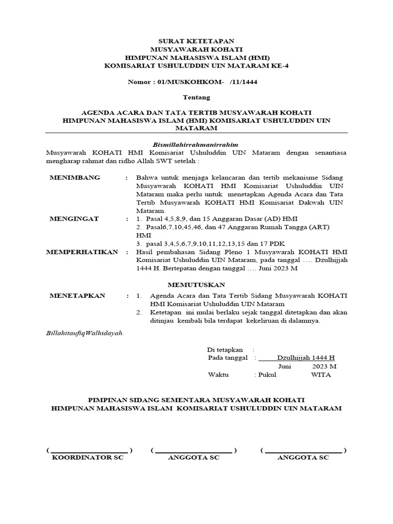 Konsideran Muskoh | PDF