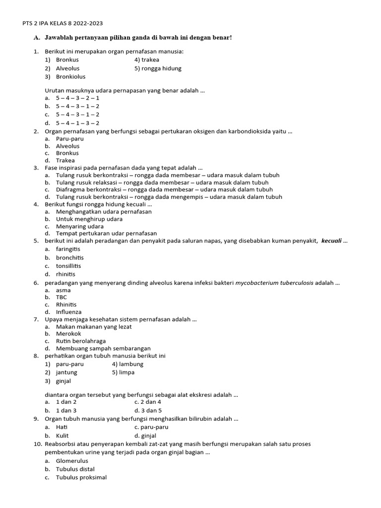 PTS 2 Ipa Kelas 8 2022 | PDF | Ilmu Sosial