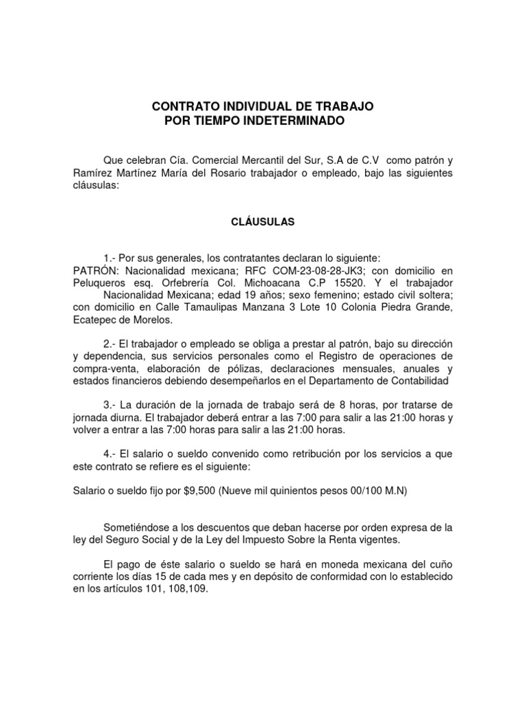Contrato Individual | PDF
