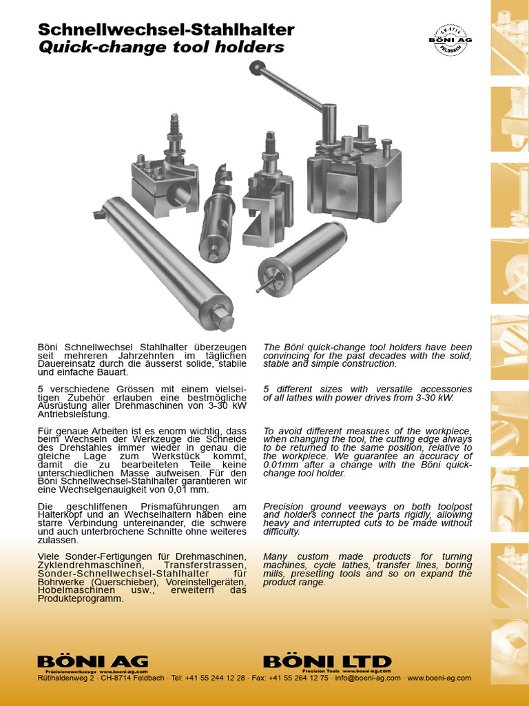 BOENI AG - Quick Change Tool Holder | PDF