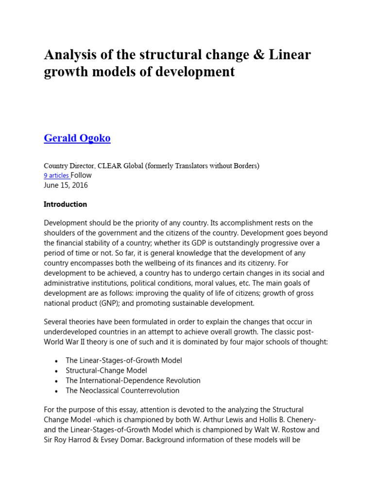Analysis of The Structural Change | PDF | Labour Economics | Economic ...