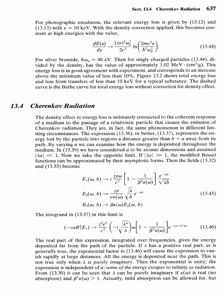 Cherenkov Radiation Jackson | PDF
