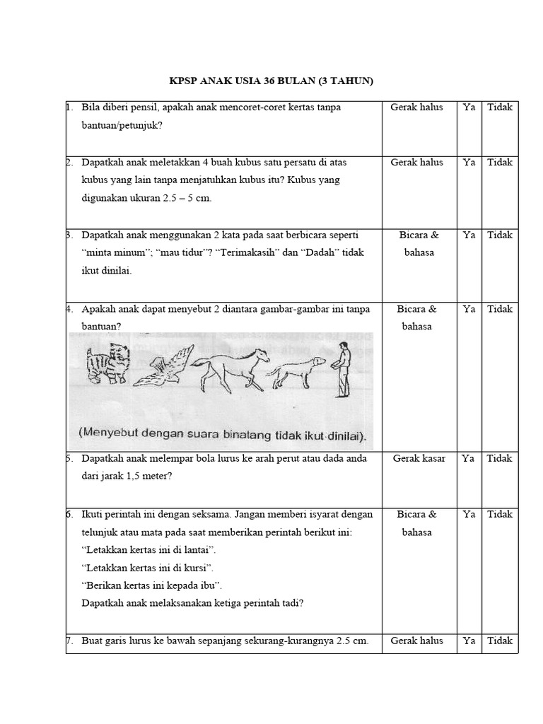 KPSP ANAK usia 3 tahun | PDF