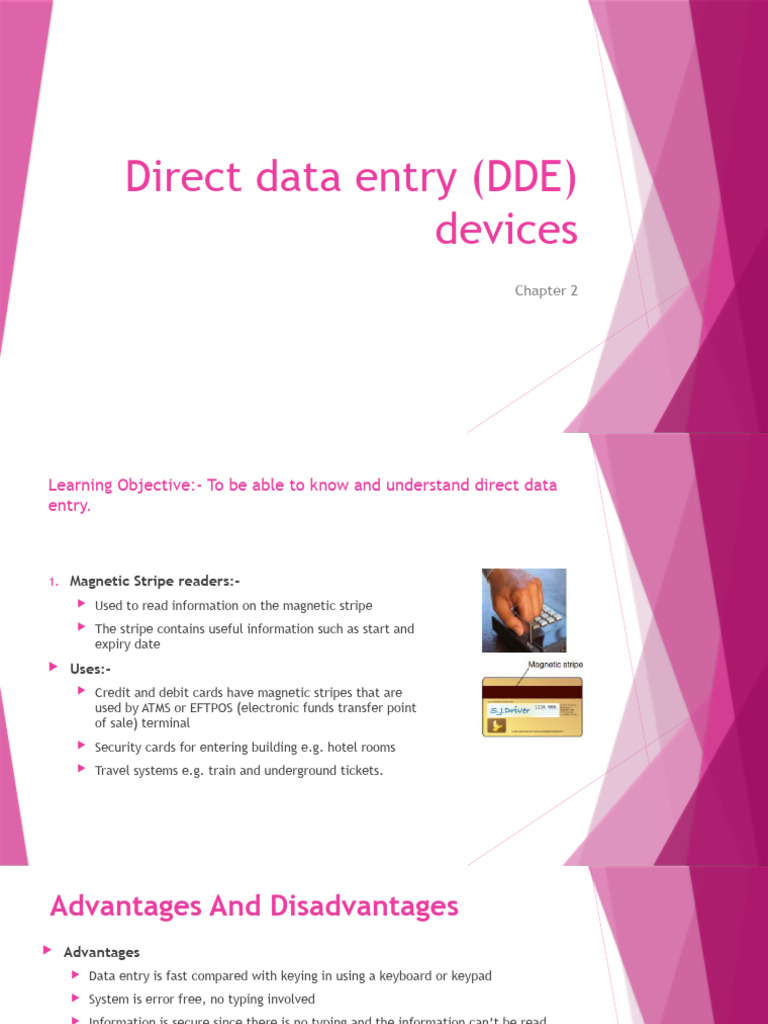 Direct Data Entry Devices Overview | PDF | Business | Computers