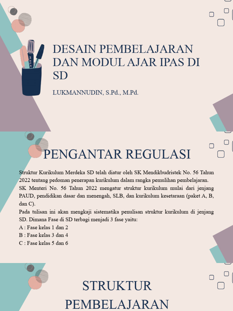 Desain Pembelajaran dan Modul Ajar IPAS | PDF