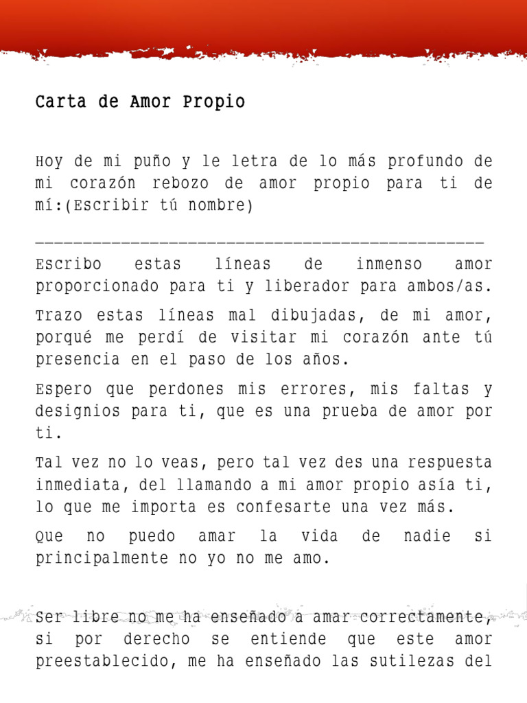 Taller #1 Terapia de Escritura Carta de Amor Propio | PDF