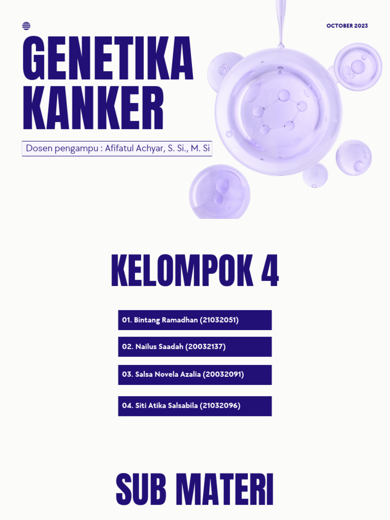 Genetika Kanker - Kelompok 4 | PDF