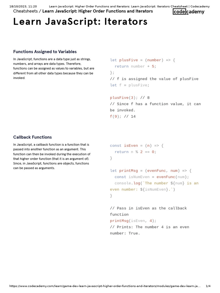 Learn Javascript Higher Order Functions And Iterators Learn Javascript Iterators