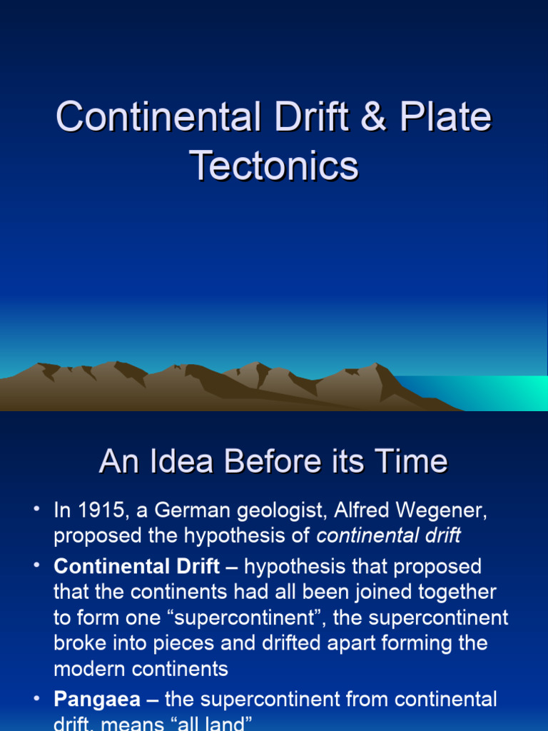 Q1-Continental Drift & Plate Tectonics | PDF