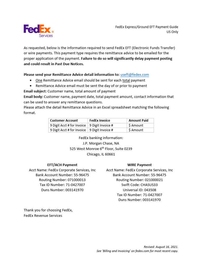 EFT_Payments-Parcel_Paper_Customers | PDF