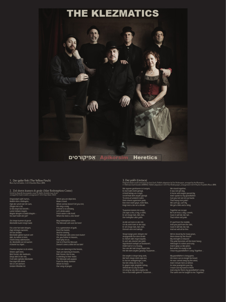 The Klezmatics (Official) - Apikorsim - Heretics - Digital Booklet ...