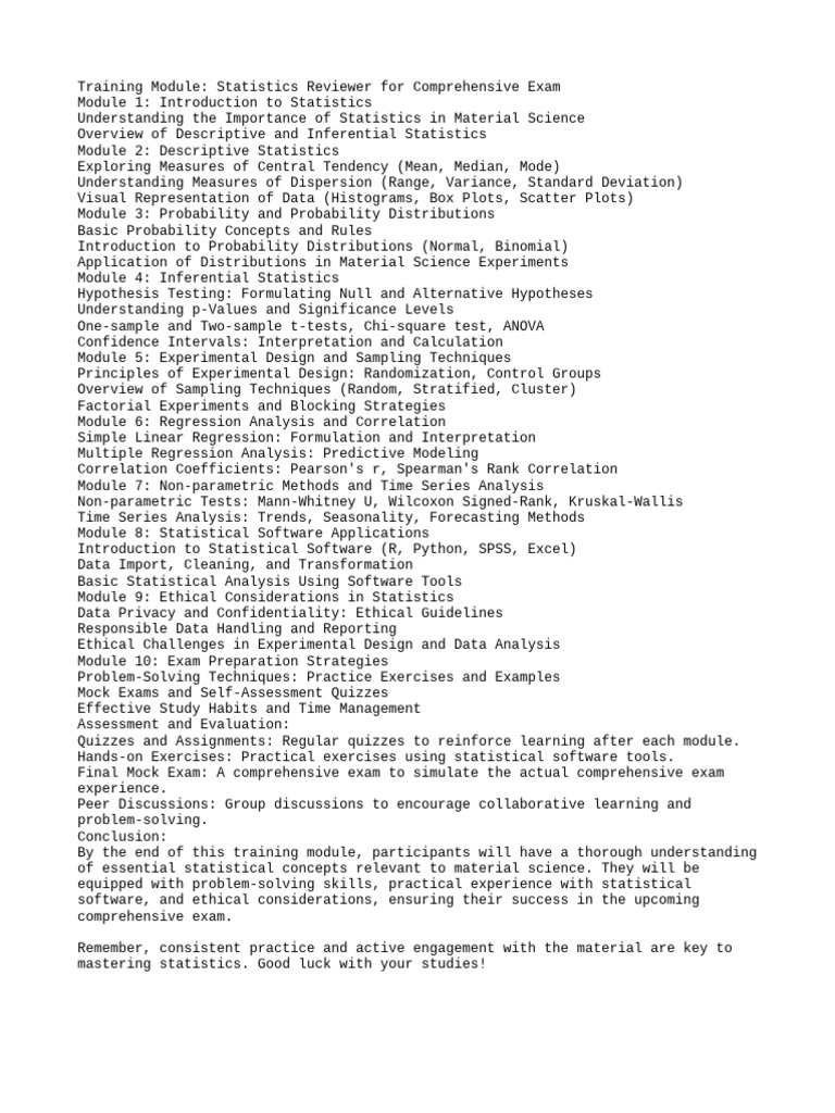 Statistics Reviewer For Comprehensive Exam 2 | PDF