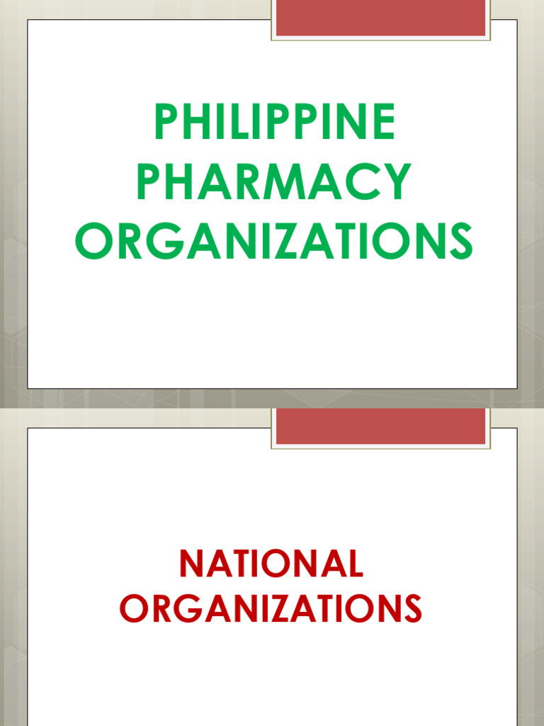 Module 4 - Pharmacy Organizations-1 | PDF | Pharmacy | Pharmacist