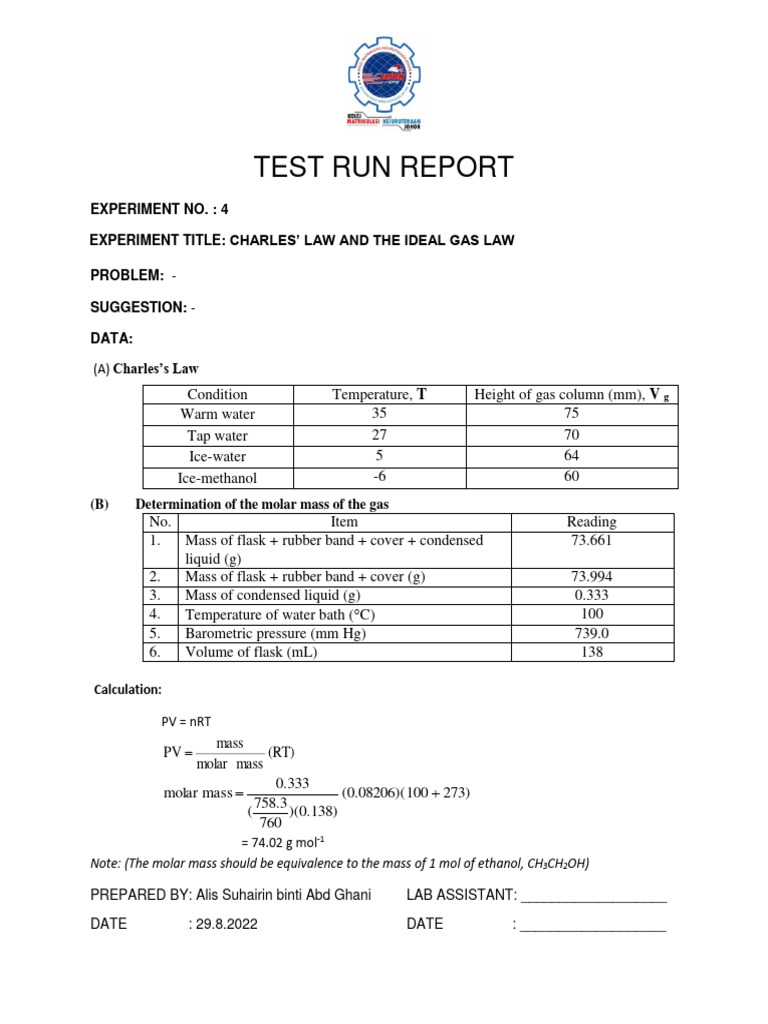 TEST RUN REPORT EXP 4 23_24 | PDF
