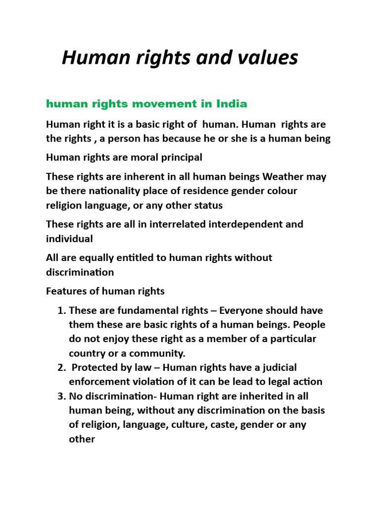 Human Rights and Values | PDF