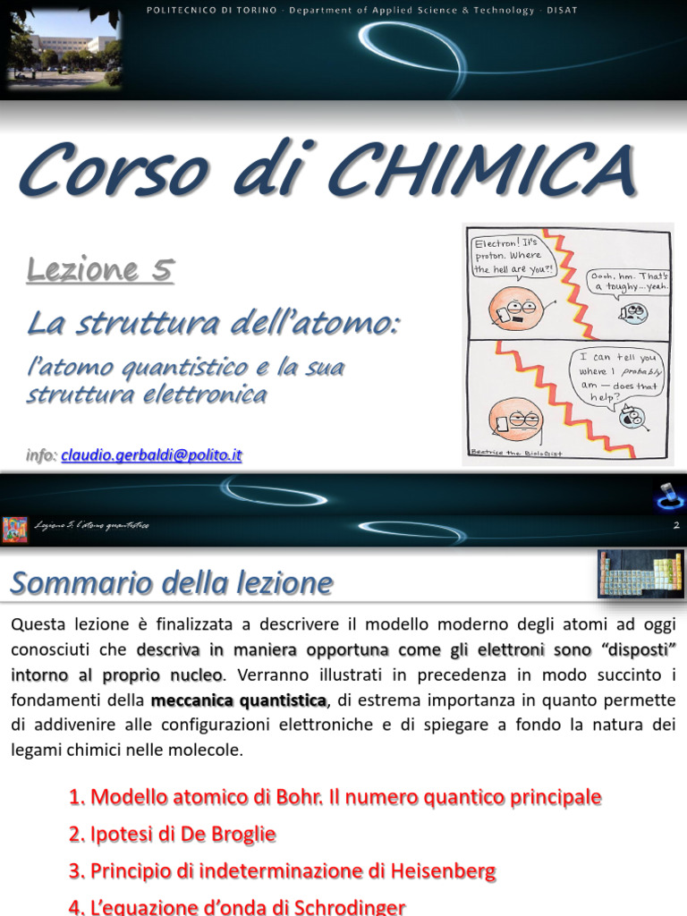 C. Gerbaldi - CHIMICA - 05 - Atomo Quantistico | PDF
