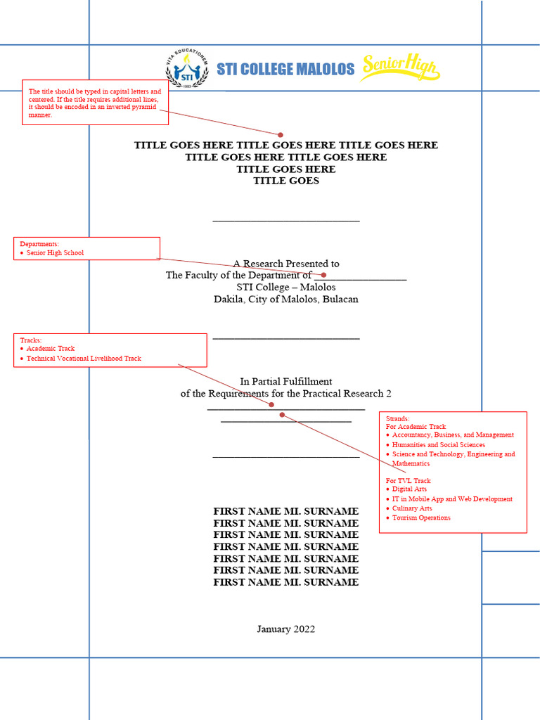 Research Template Sti SHS 2 | PDF