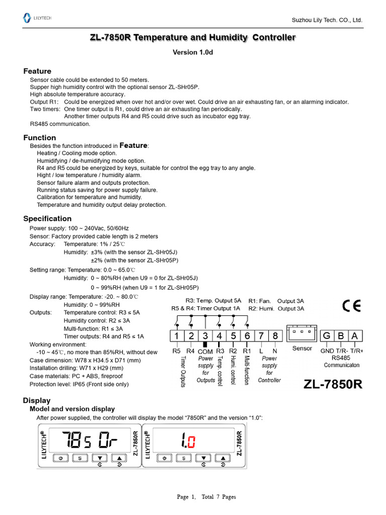 ZL-7850R en V1.0d | PDF