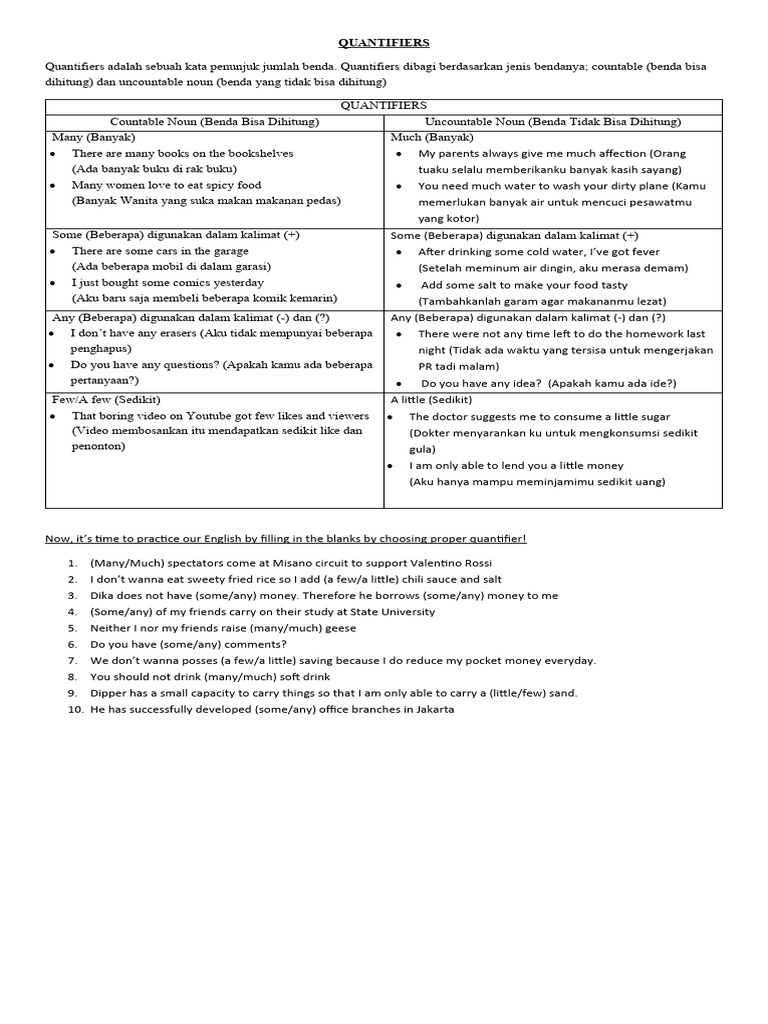 Quantifiers Pdf