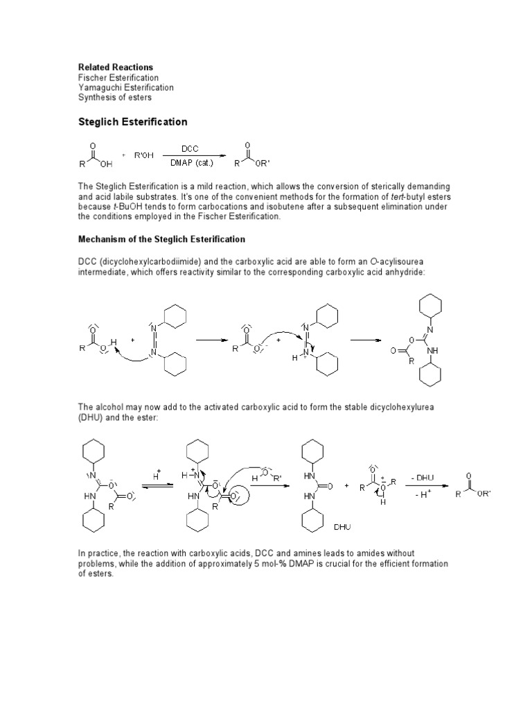 Steglich Esterification Guide | PDF