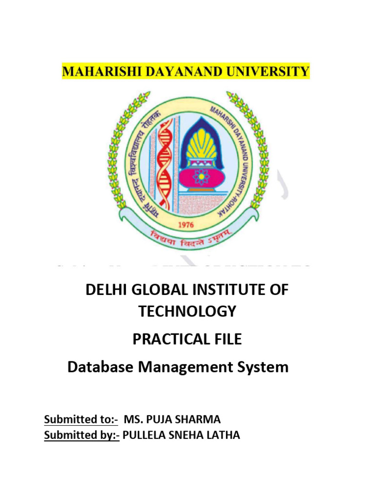 Dbms File | PDF | Table (Database) | Databases Dbms File | PDF | Table (Database) | Databases