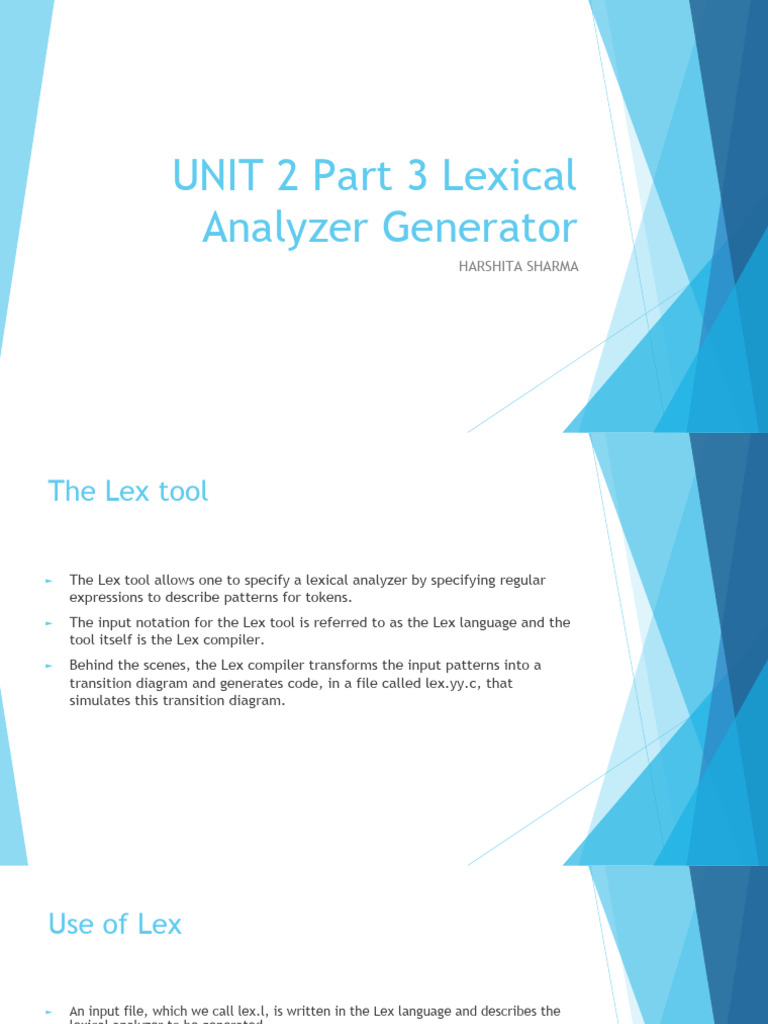 UNIT 2 Part 3 Lexical Analyzer Generator | Download Free PDF | Parsing | Computer Programming