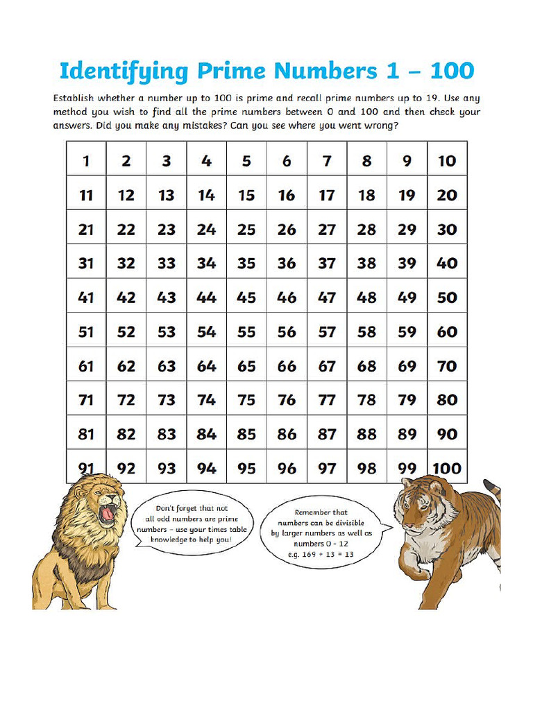 Prime and Composite Numbers Worksheets | PDF