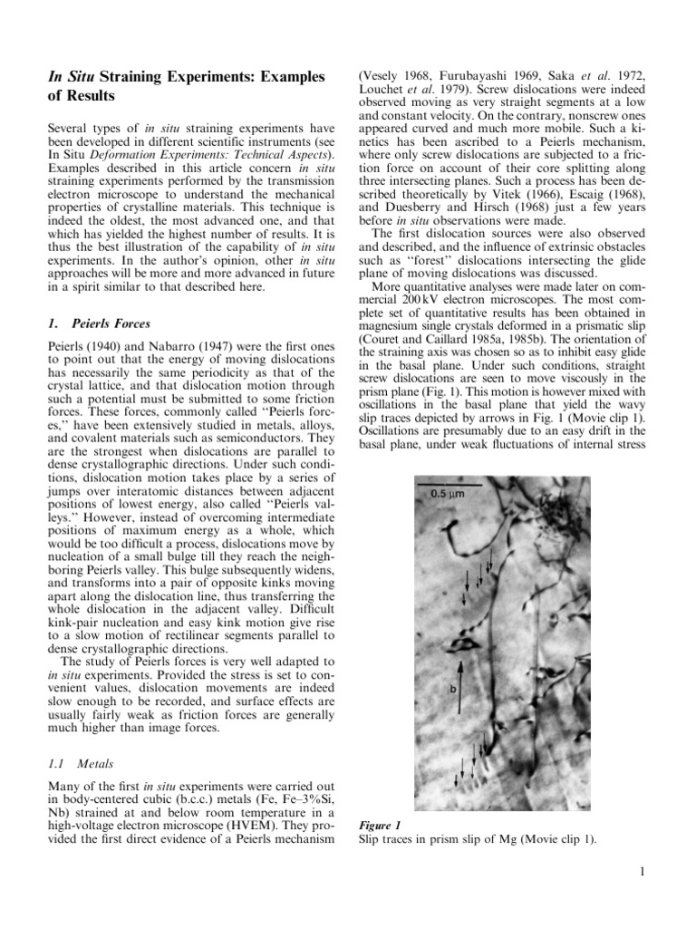 In Situ Straining Experiments - Examples of Results | Download Free PDF ...