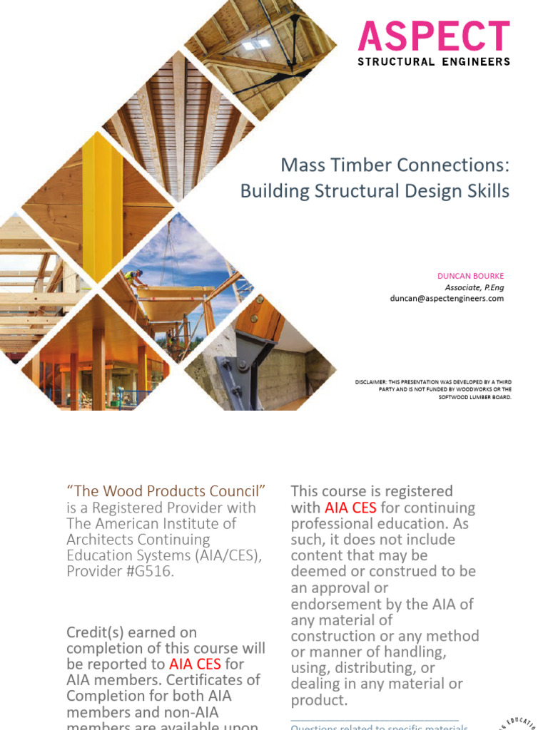 Presentation Slides Bourke Mass Timber Connections Wds 190919 Pdf
