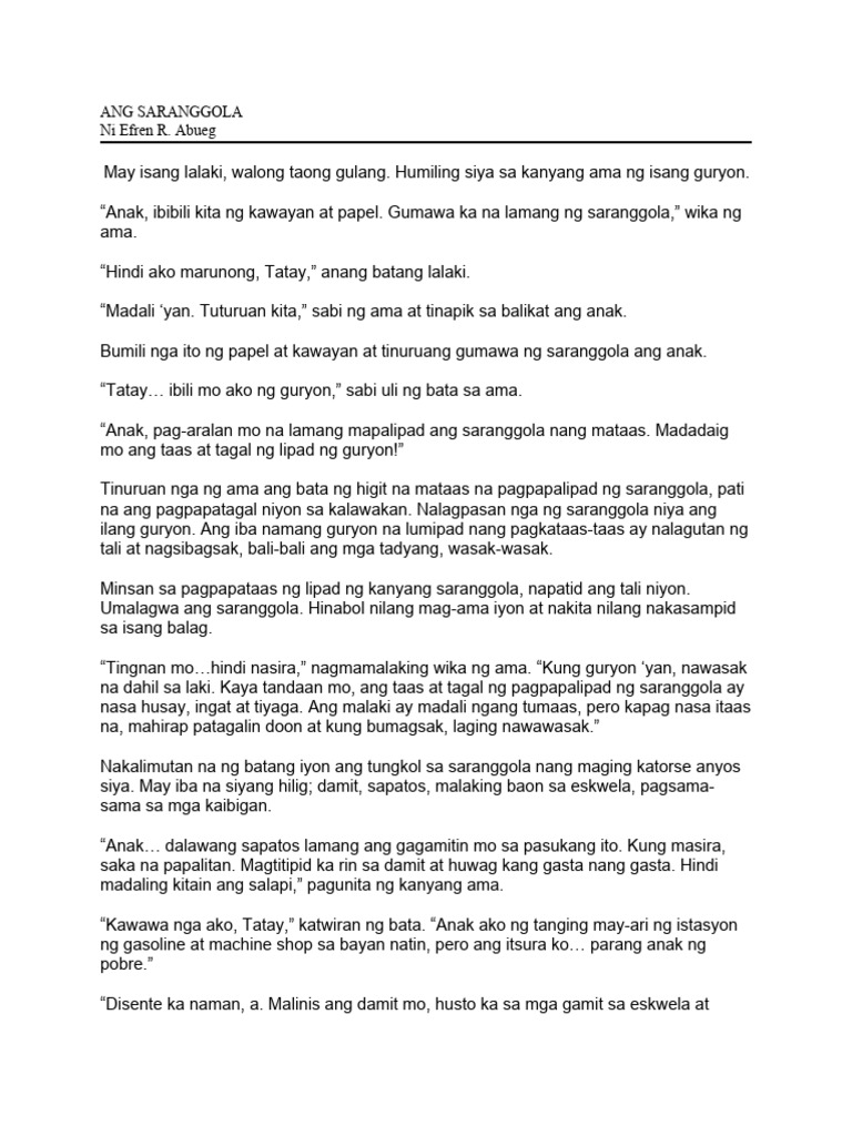 Ang Saranggola | PDF