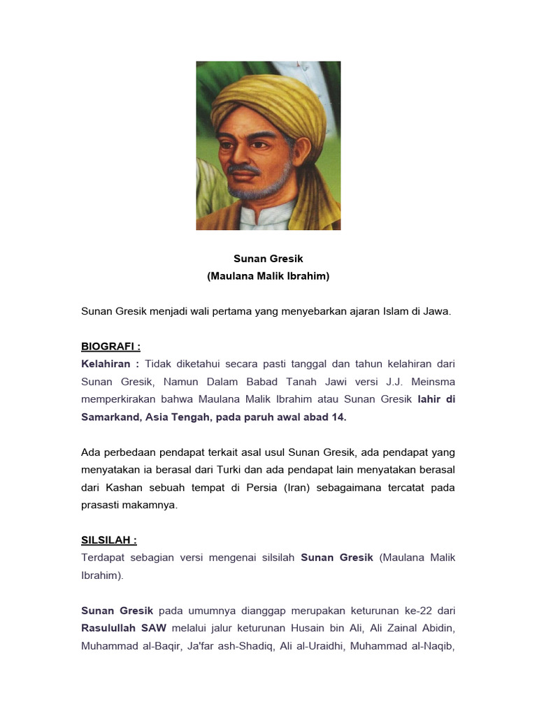 Sunan Gresik | PDF | Agama & Spiritualitas
