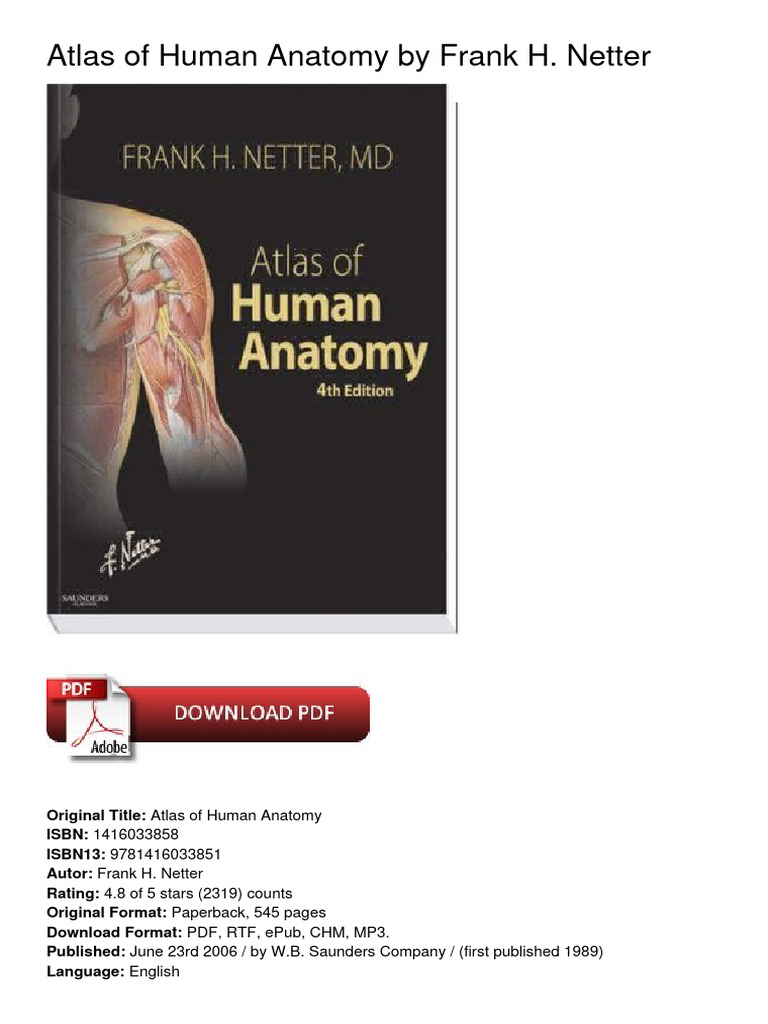 Atlas of Human Anatomy by Frank H Netter | PDF | Medicine | Health Care