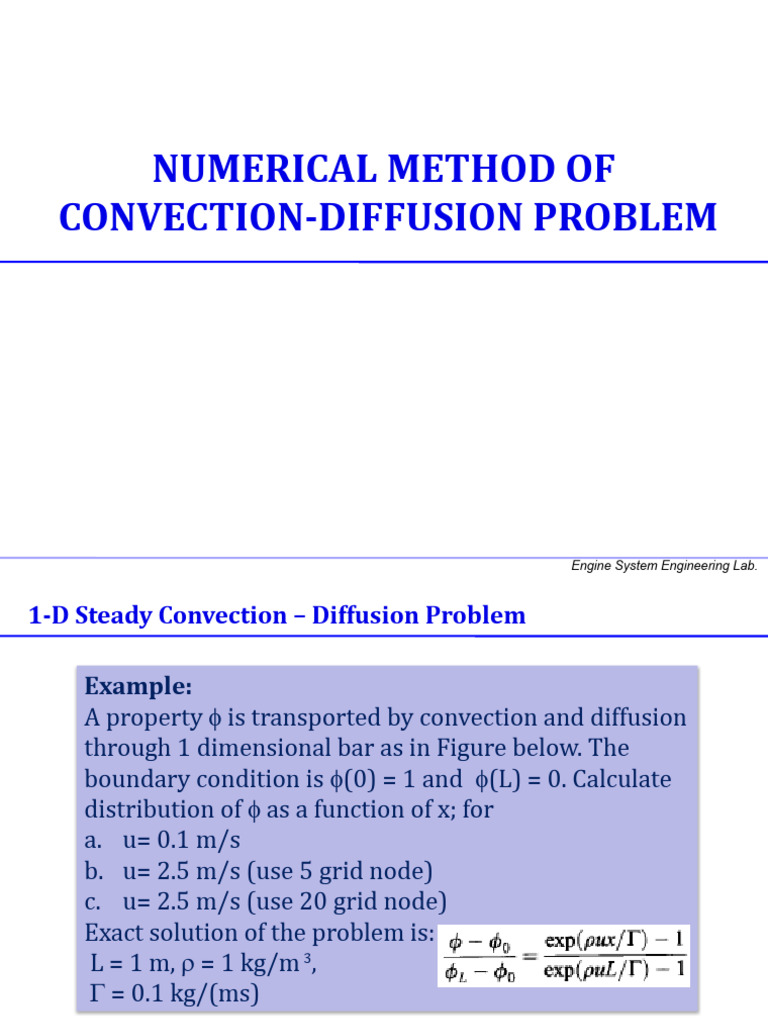 Convection Diffusion Problem | PDF | Equations | Mathematical Objects Convection Diffusion Problem | PDF | Equations | Mathematical Objects