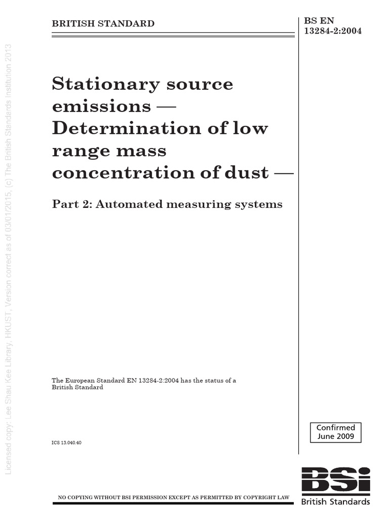 BS en 13284-2-2004 (2009) | PDF | Standard Deviation | Applied And ...