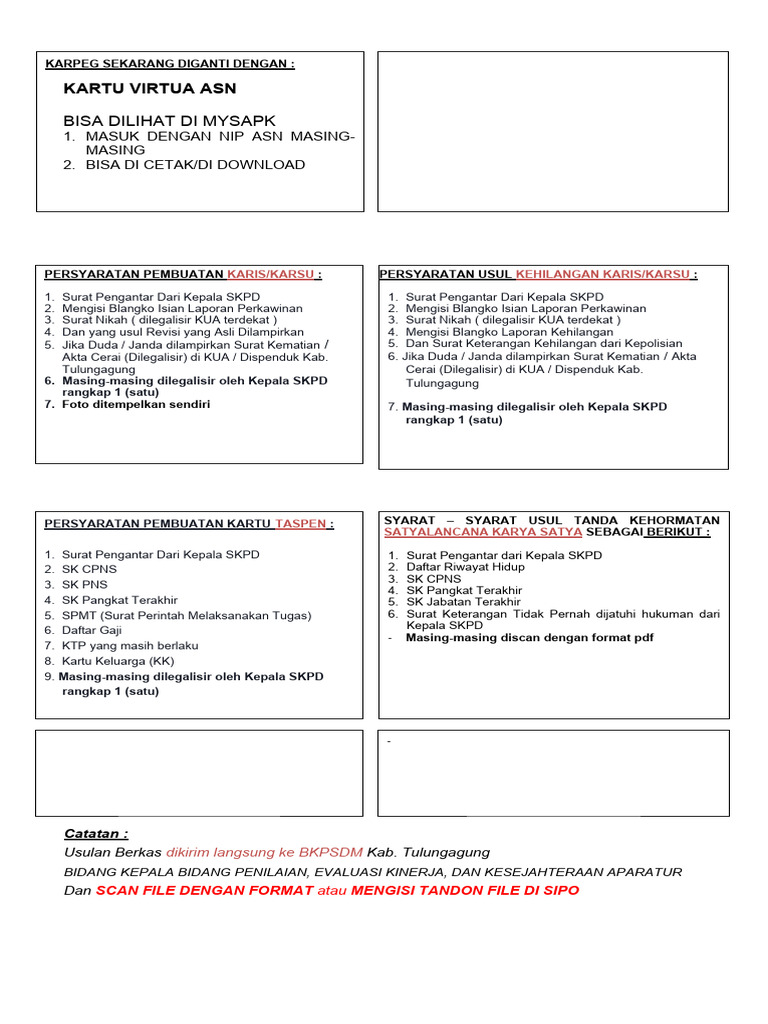 Syarat2 Karis, Karsu, Karpeg, Taspen | PDF