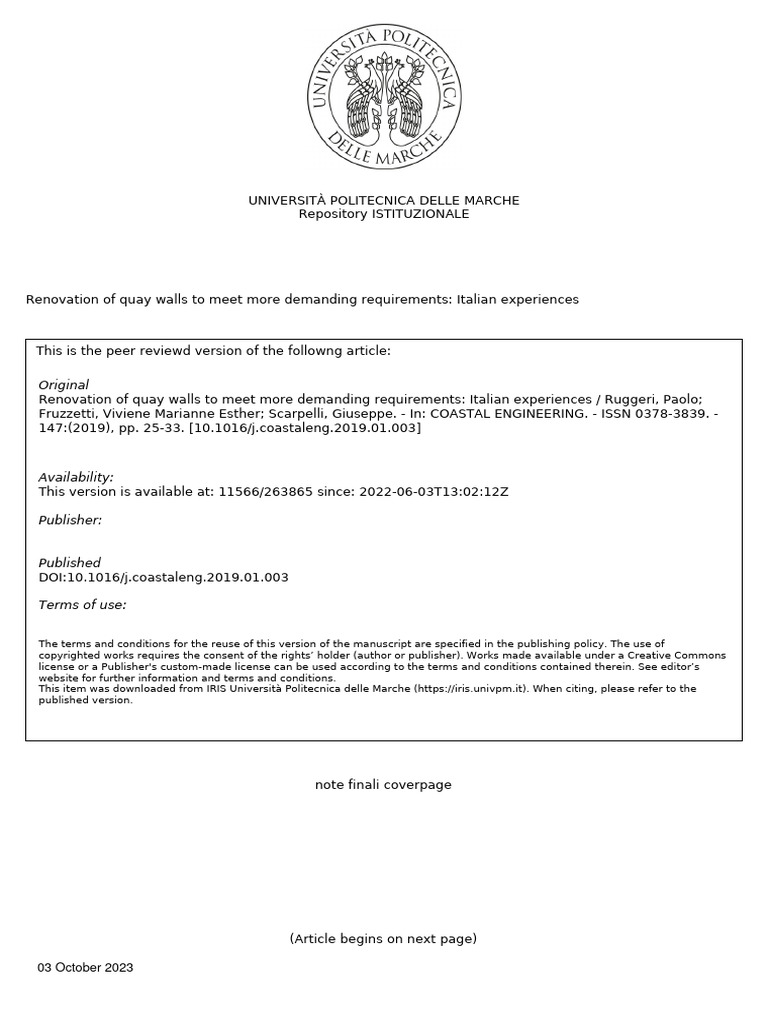 2019 - Coastal Engineering (AAM Version - No Publisher's Version) | PDF ...