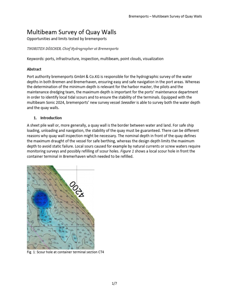 Multibeam Survey of Quay Walls | PDF