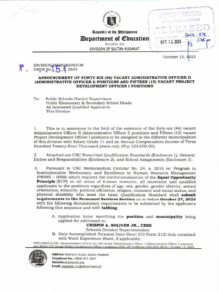 DM-OSDS No. 151, S. 2023 | PDF