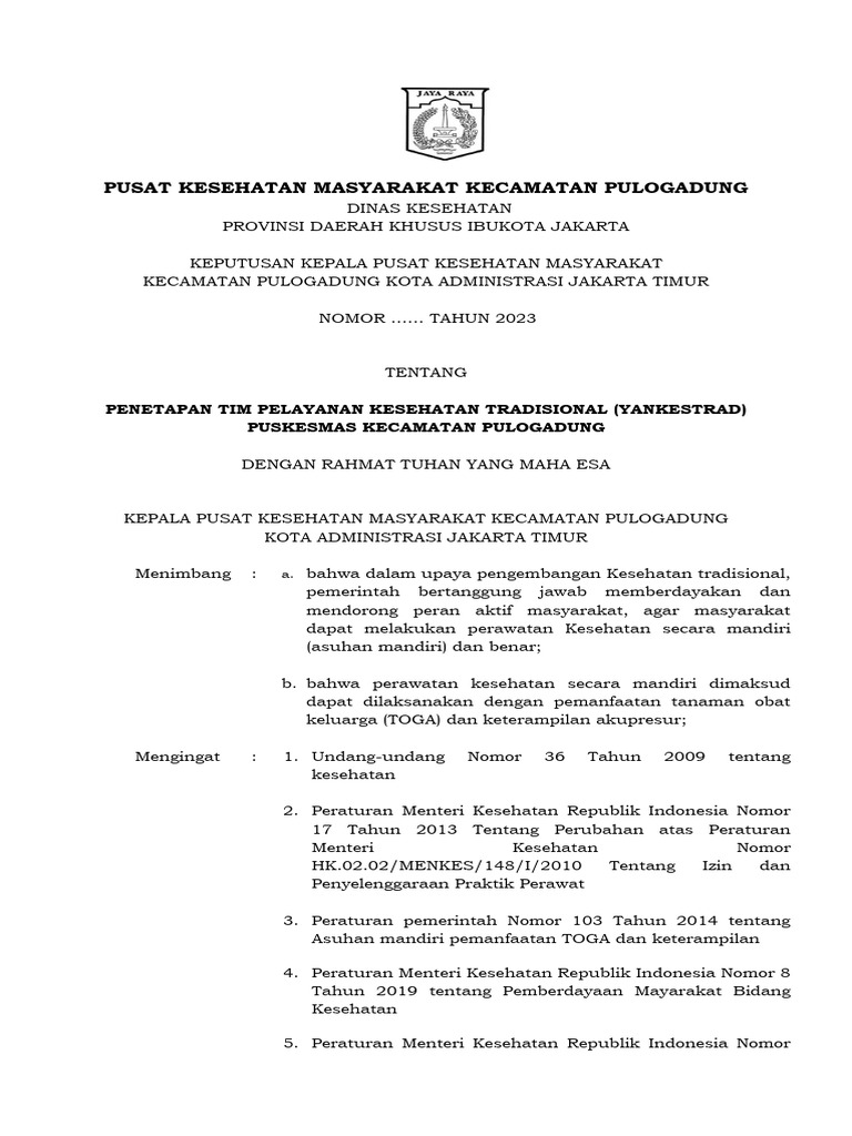 SK Tim Asman Pulogadung Tahun 2023 | PDF | Pengembangan Diri