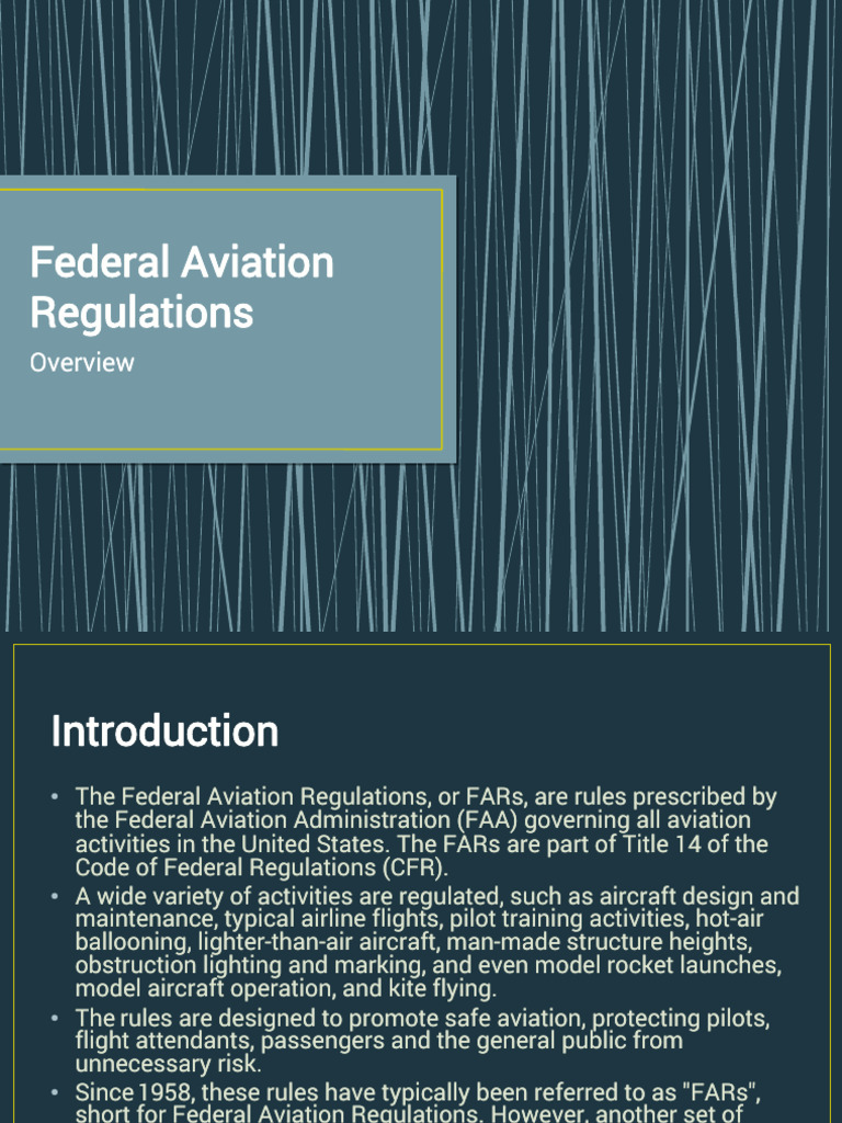 Federal Aviation Regulations | PDF