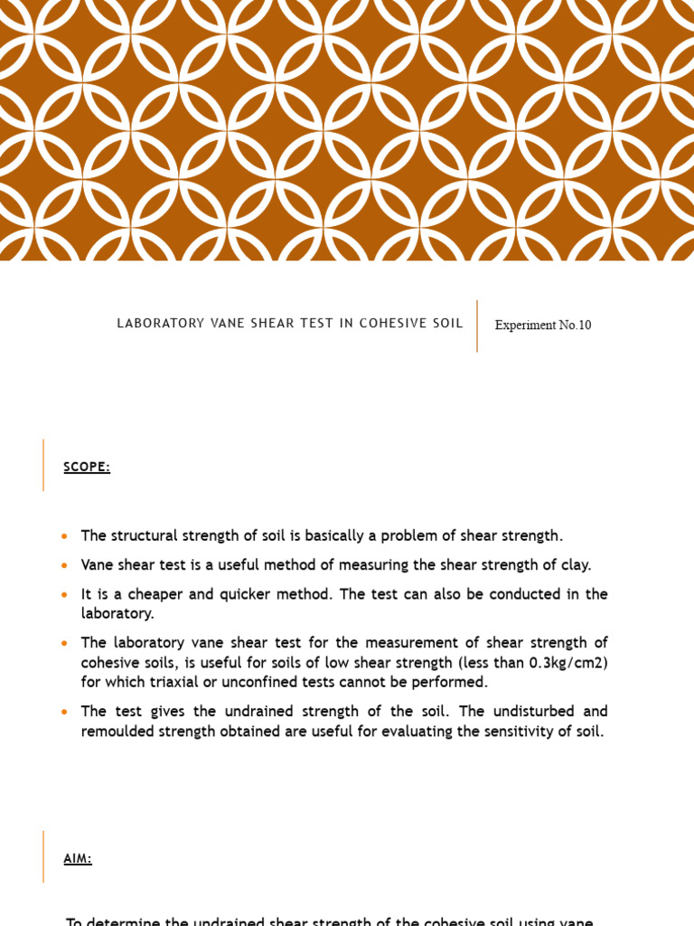 Ex-10 - Laboratory Vane Shear Test in Cohesive Soil | PDF | Soil ...